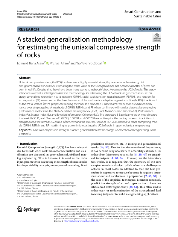 (PDF) A stacked generalisation methodology for estimating the uniaxial ...