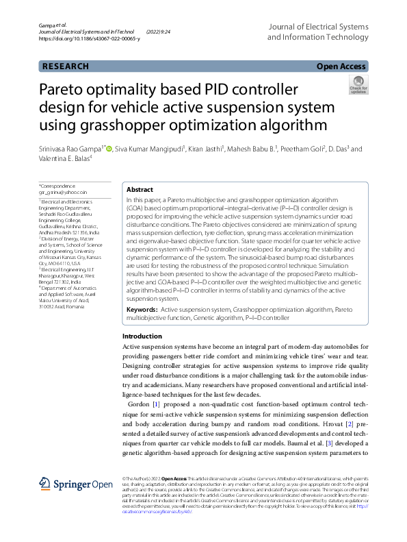 (PDF) Pareto optimality based PID controller design for vehicle active suspension system using ...