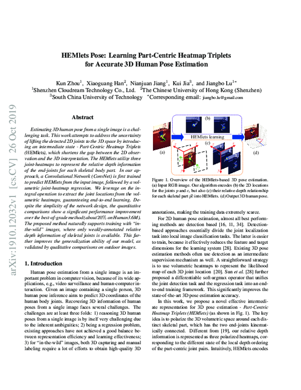 (PDF) HEMlets Pose: Learning Part-Centric Heatmap Triplets for Accurate ...