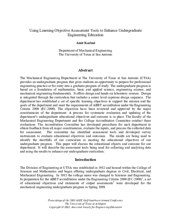 (PDF) Using Learning Objective Assessment Tools to Enhance ...