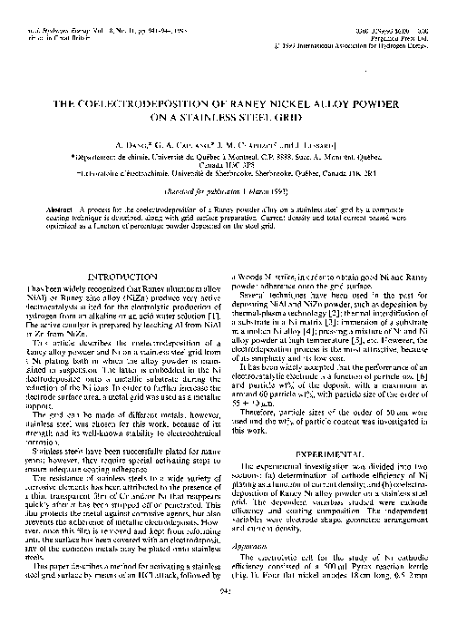 (PDF) The coelectrodeposition of raney nickel alloy powder on a ...