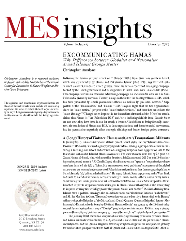 (PDF) Excommunicating Hamas: Why Differences between Globalist and ...