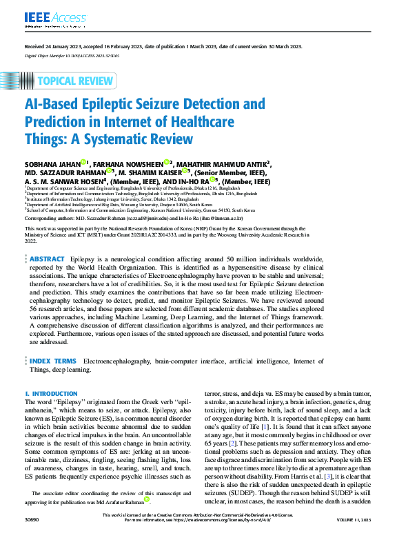 Pdf Ai Based Epileptic Seizure Detection And Prediction In Internet Of Healthcare Things A