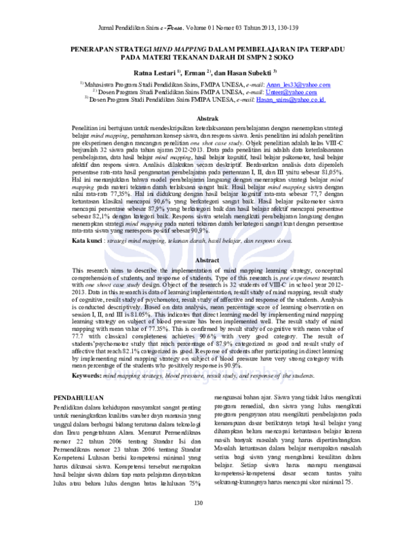 (PDF) Penerapan Strategi Mind Mapping Dalam Pembelajaran Ipa Terpadu ...