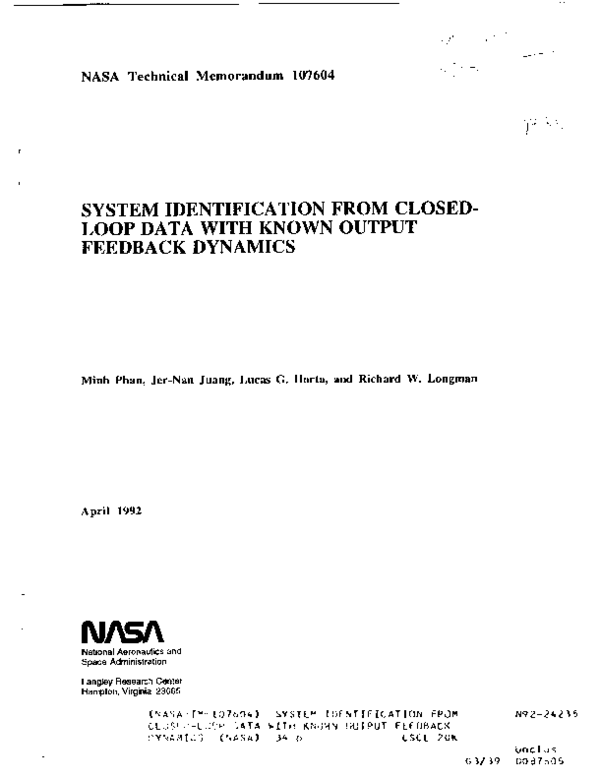 Pdf System Identification From Closed Loop Data With Known Output