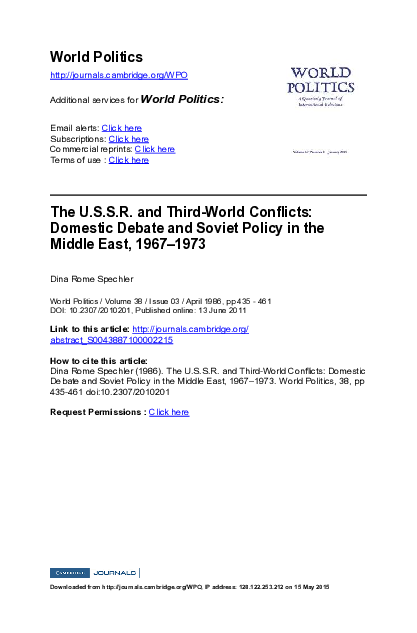 (PDF) The U.S.S.R. and Third-World Conflicts: Domestic Debate and ...