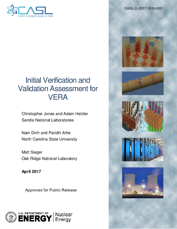 (PDF) Initial Verification and Validation Assessment for VERA