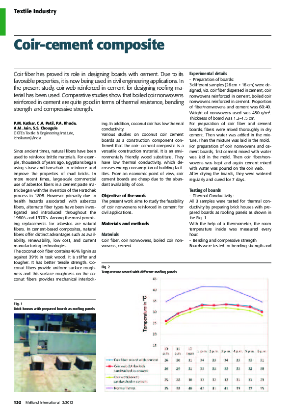 (PDF) Coir-cement composite