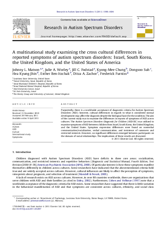 (PDF) A Multinational Study Examining the Cross Cultural Differences in ...