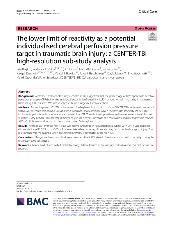 (PDF) The lower limit of reactivity as a potential individualised ...