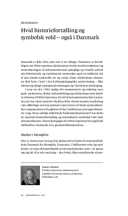(PDF) Hvid historiefortælling og symbolsk vold – også i Danmark