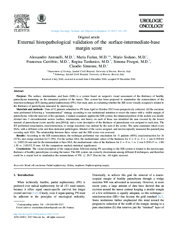 (PDF) External histopathological validation of the surface-intermediate ...