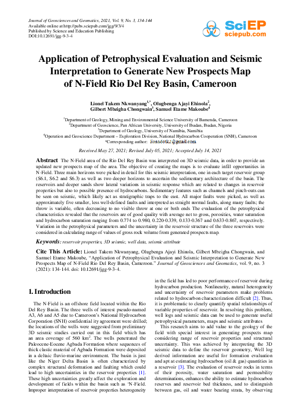 (PDF) Application of Petrophysical Evaluation and Seismic ...