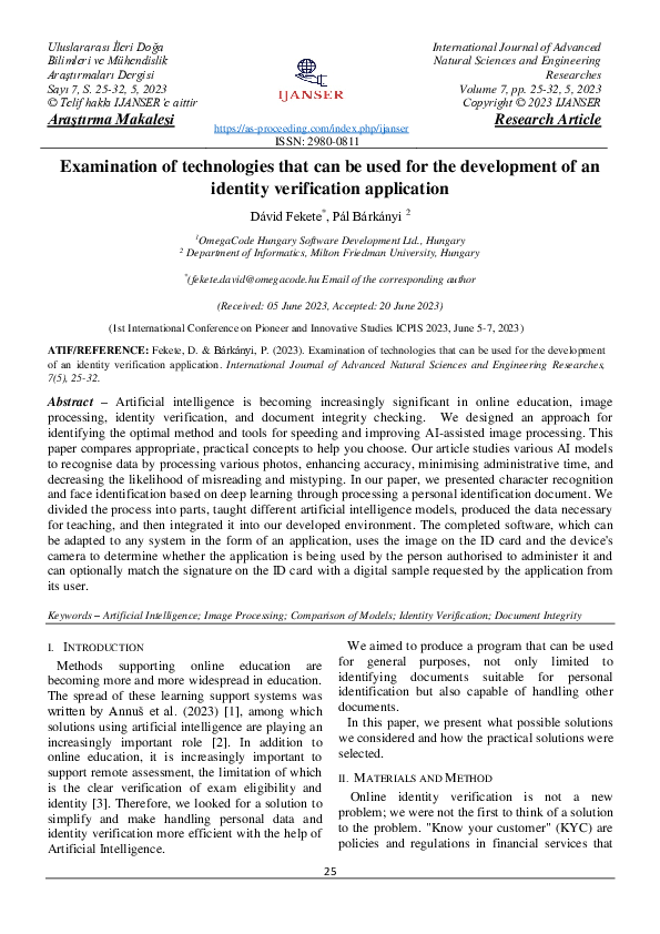 (PDF) Examination of technologies that can be used for the development of an identity ...