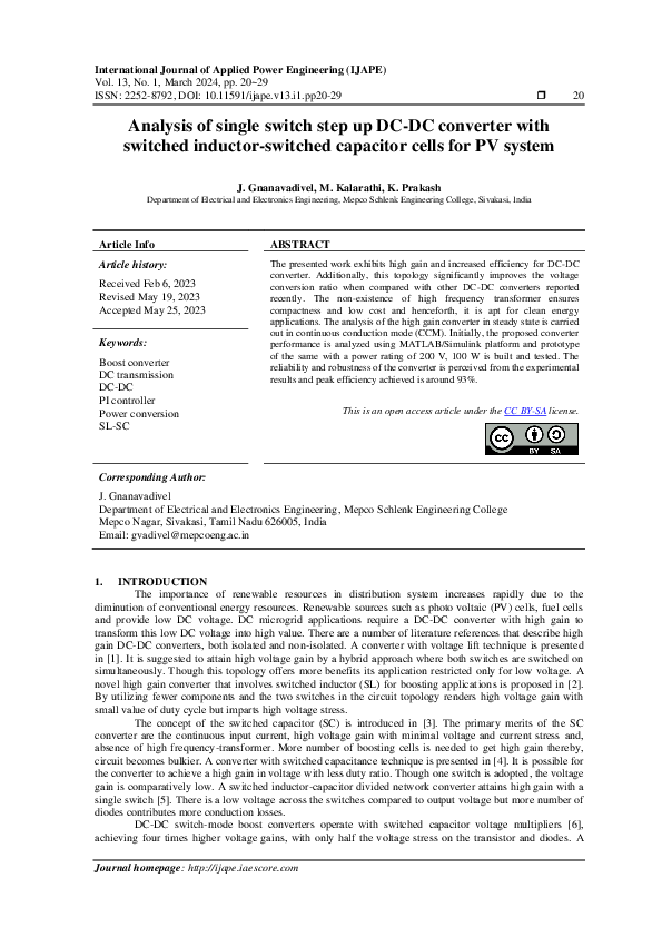 Pdf Analysis Of Single Switch Step Up Dc Dc Converter With Switched Inductor Switched