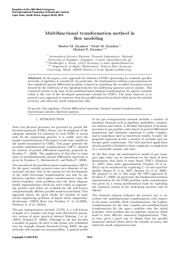 (PDF) Multifunctional transformation method in flow modeling