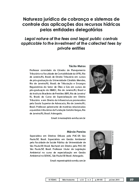 (PDF) Natureza jurídica de cobrança e sistemas de controle das ...