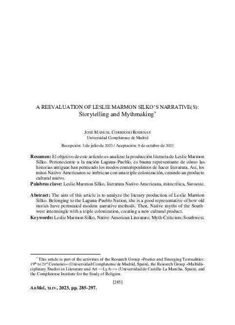 (PDF) A Reevaluation of Leslie Marmon Silko’s Narrative(s ...