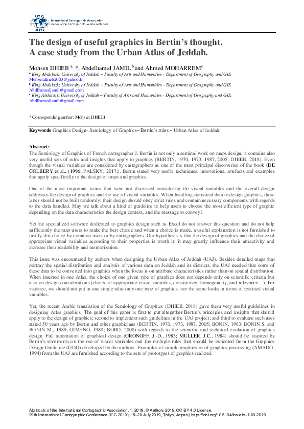 (PDF) The design of useful graphics in Bertin’s thought. A case study from the Urban Atlas of Jeddah