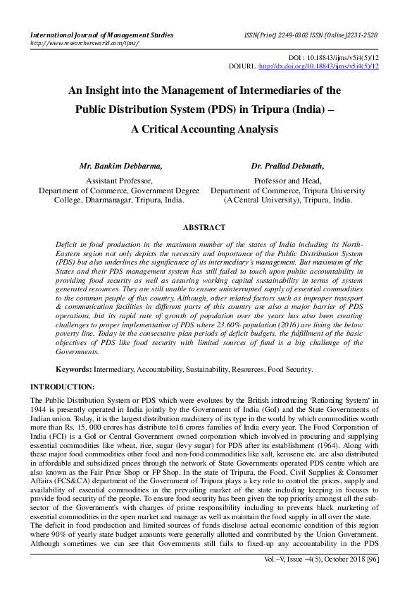 (PDF) An Insight into the Management of Intermediaries of the Public ...