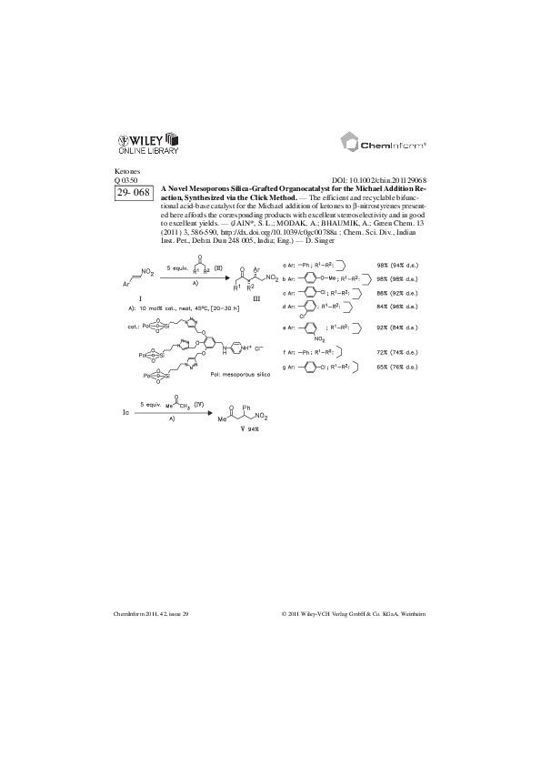 (PDF) ChemInform Abstract: A Novel Mesoporous Silica-Grafted ...