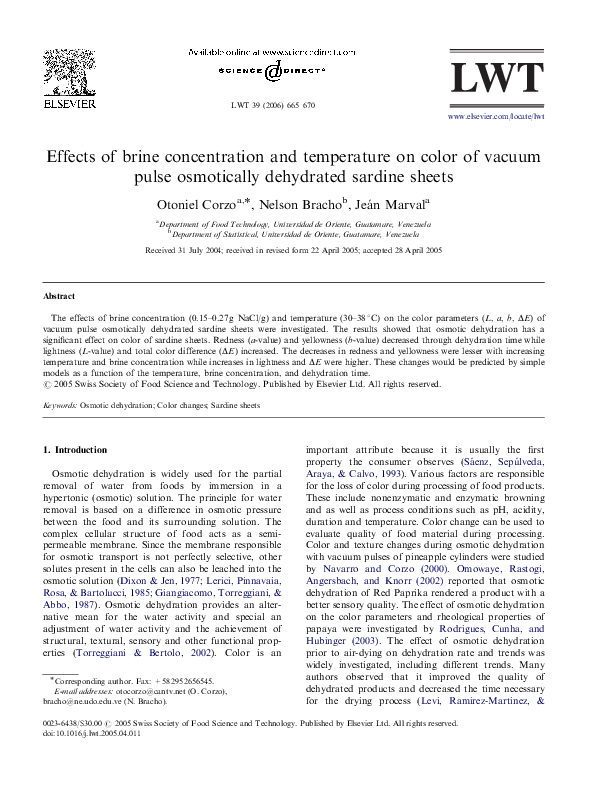 (PDF) Effects of brine concentration and temperature on color of vacuum ...