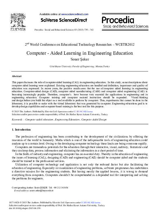(PDF) Computer - Aided Learning in Engineering Education