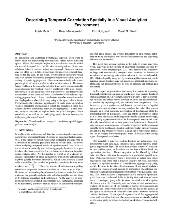 (PDF) Describing Temporal Correlation Spatially in a Visual Analytics Environment | Erin Hodgess ...