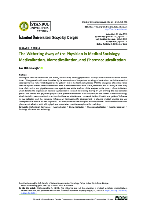 (PDF) The Withering Away of the Physician in Medical Sociology ...
