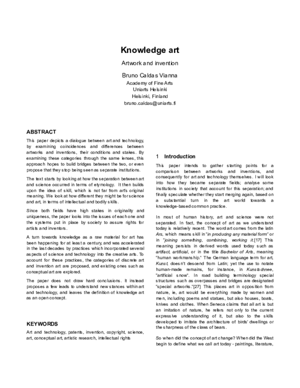 (PDF) Knowledge art