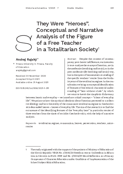 (PDF) They Were “Heroes”. Conceptual and Narrative Analysis of the ...