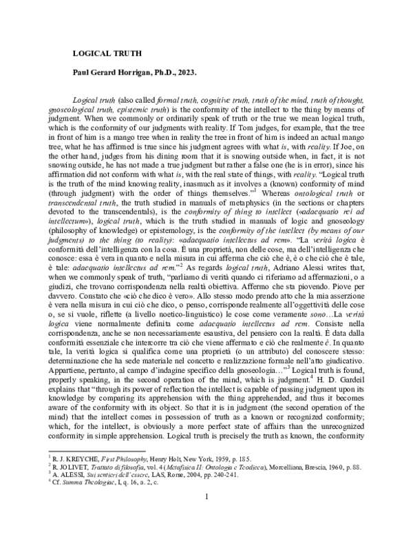 (PDF) Logical Truth