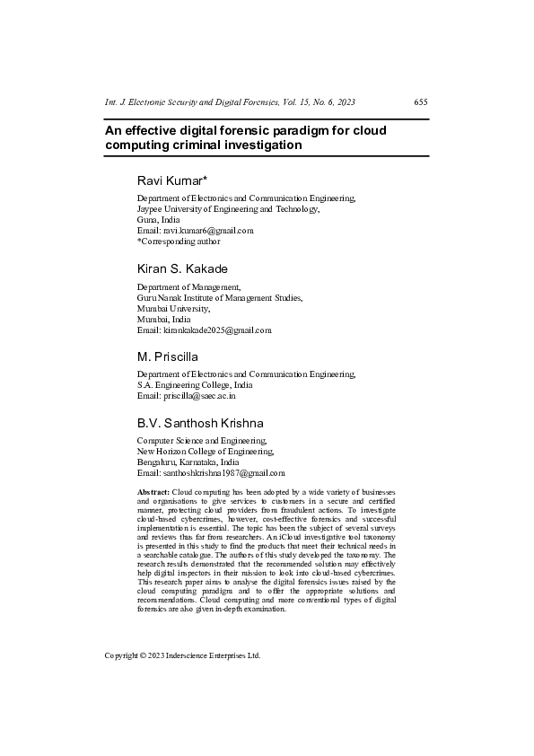 (PDF) An effective digital forensic paradigm for cloud computing criminal investigation