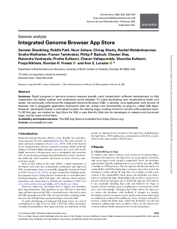 (PDF) Integrated Genome Browser App Store