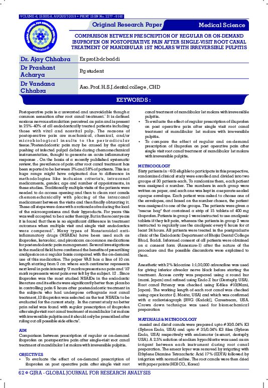 (PDF) Comparison Between Prescription of Regular or On-Demand Ibuprofen on Postoperative Pain ...