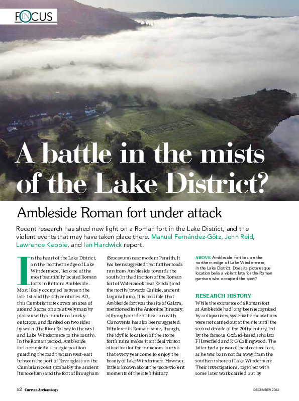 (PDF) A Battle in the Mists of the Lake District? Ambleside Roman Fort ...