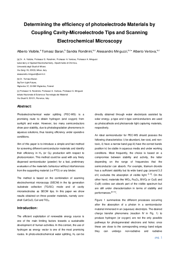 (PDF) Determining the Efficiency of Photoelectrode Materials by Coupling Cavity‐Microelectrode ...
