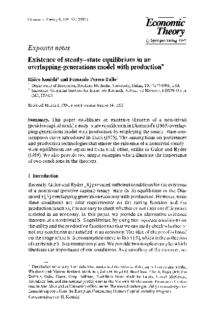 (PDF) Existence of steady-state equilibrium in an overlapping ...