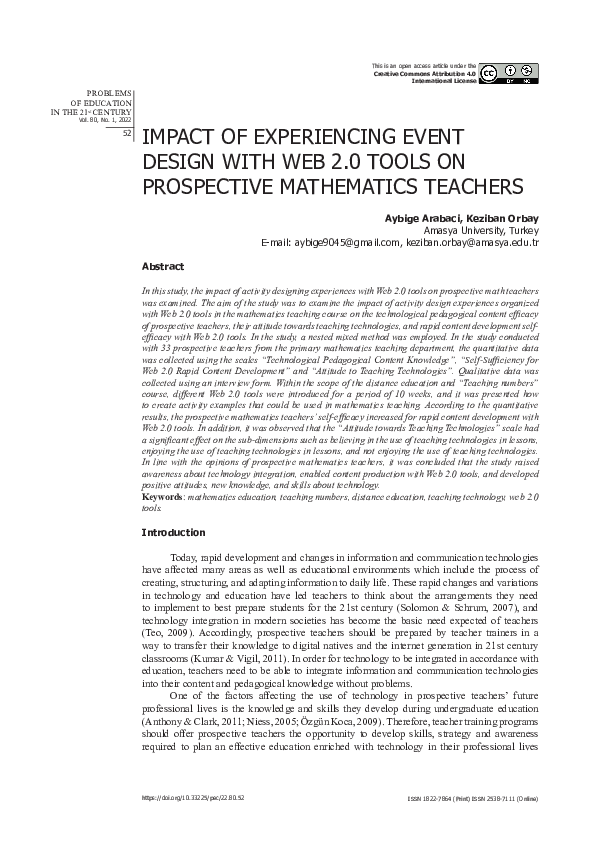 (PDF) Impact of Experiencing Event Design with Web 2.0 Tools on ...