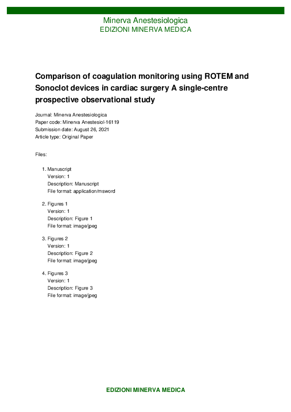 (PDF) Comparison of coagulation monitoring using ROTEM and Sonoclot ...