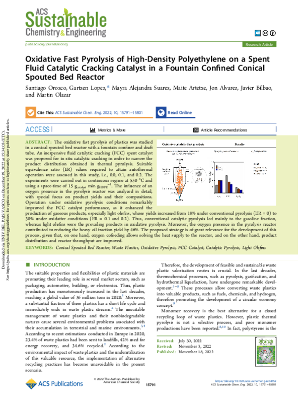 (PDF) Oxidative Fast Pyrolysis of High-Density Polyethylene on a Spent ...