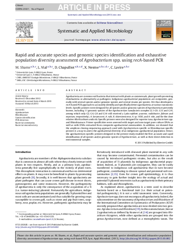 (PDF) Rapid and accurate species and genomic species identification and ...