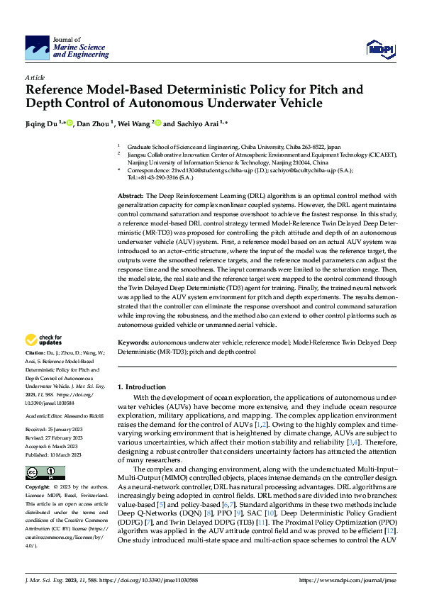 (PDF) Reference Model-Based Deterministic Policy for Pitch and Depth Control of Autonomous ...