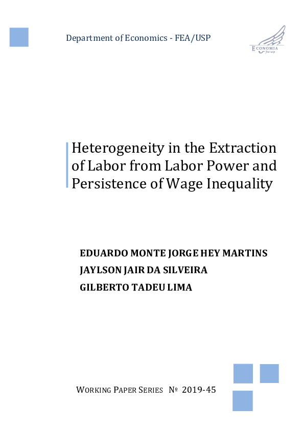 (PDF) Heterogeneity in the extraction of labor from labor power and ...