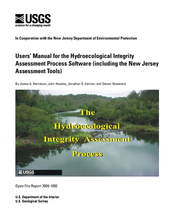 (PDF) Users' manual for the Hydroecological Integrity Assessment ...