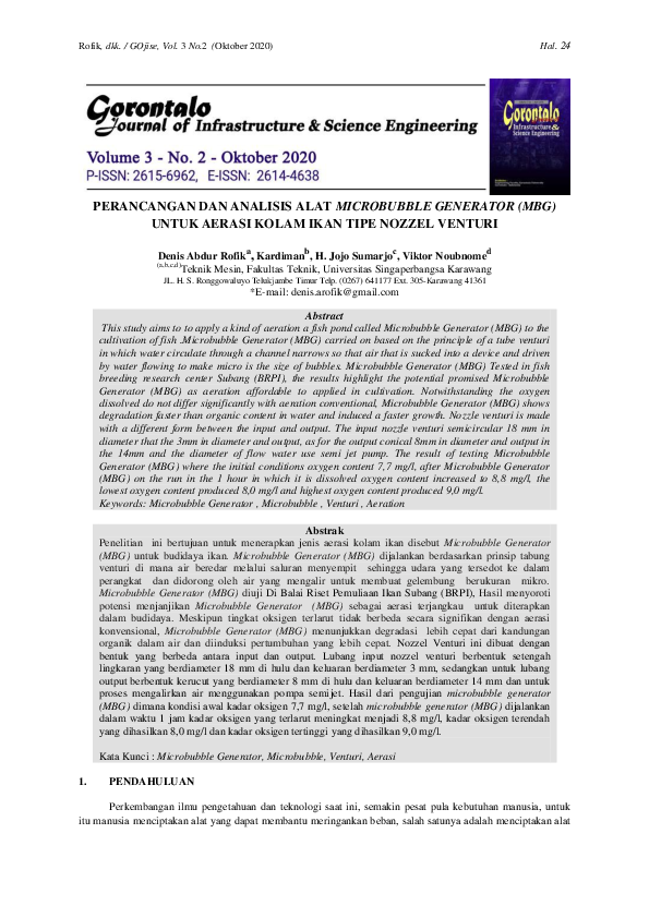 (PDF) Perancangan Dan Analisis Alat Microbubble Generator (MBG) Untuk ...