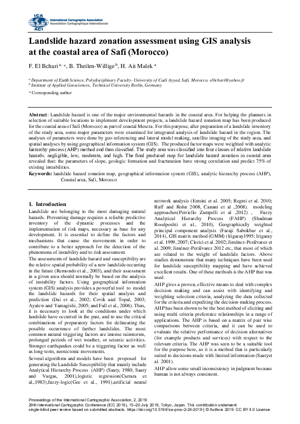 (PDF) Landslide hazard zonation assessment using GIS analysis at Golmakan Watershed, northeast ...