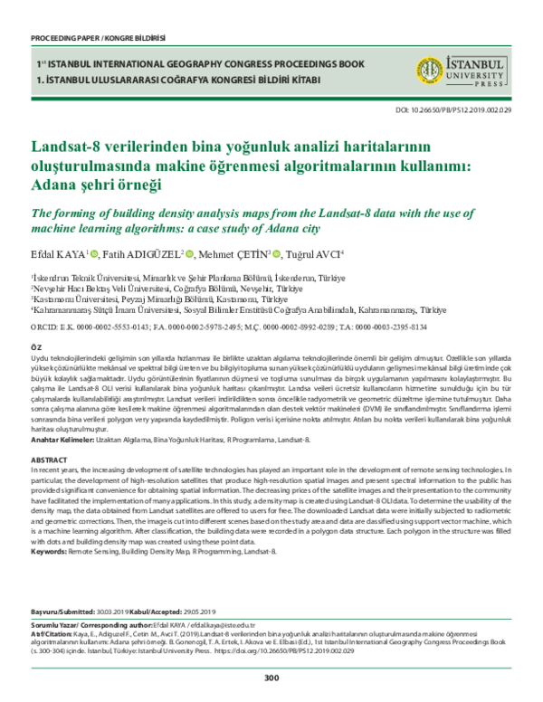 (PDF) The forming of building density analysis maps from the Landsat-8 ...