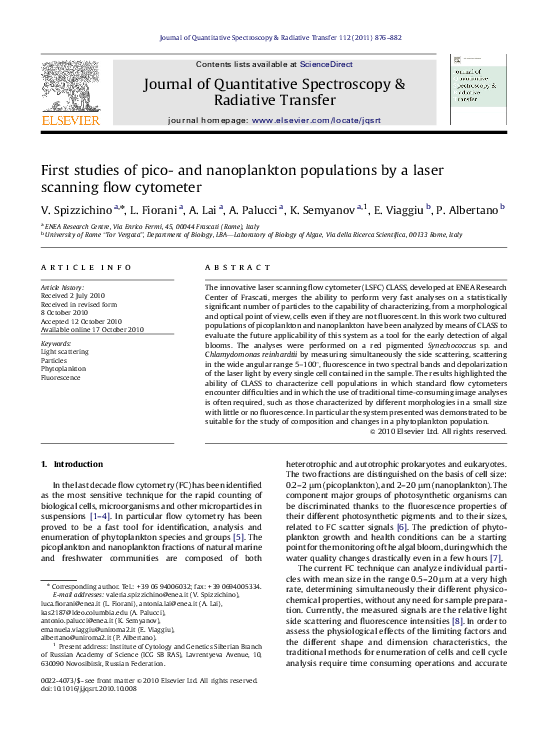 (PDF) First studies of pico- and nanoplankton populations by a laser ...