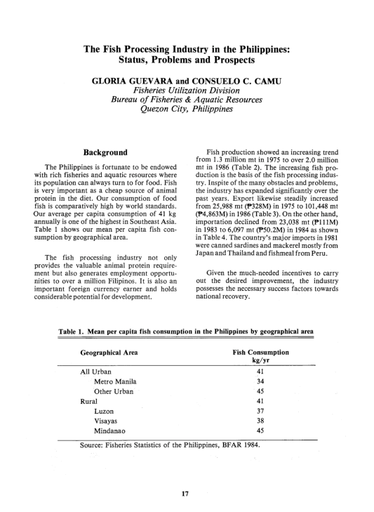 (PDF) The fish processing industry in the Philippines: Status, problems ...